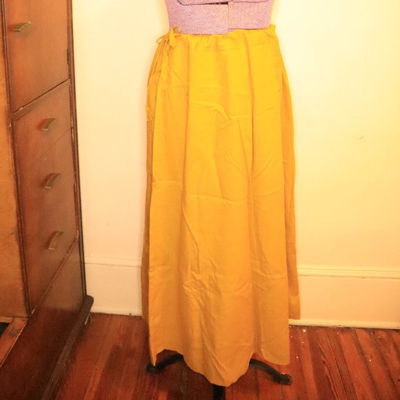 Handmade | Skirts | Mustard Full Length Drawstring Skirt | Poshmark